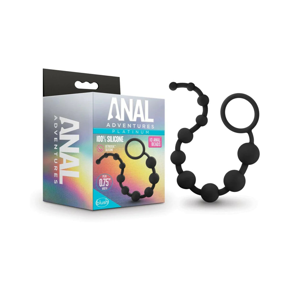 Anal Adventures 10 Anal Beads ☠️ Noir Leather ☠️